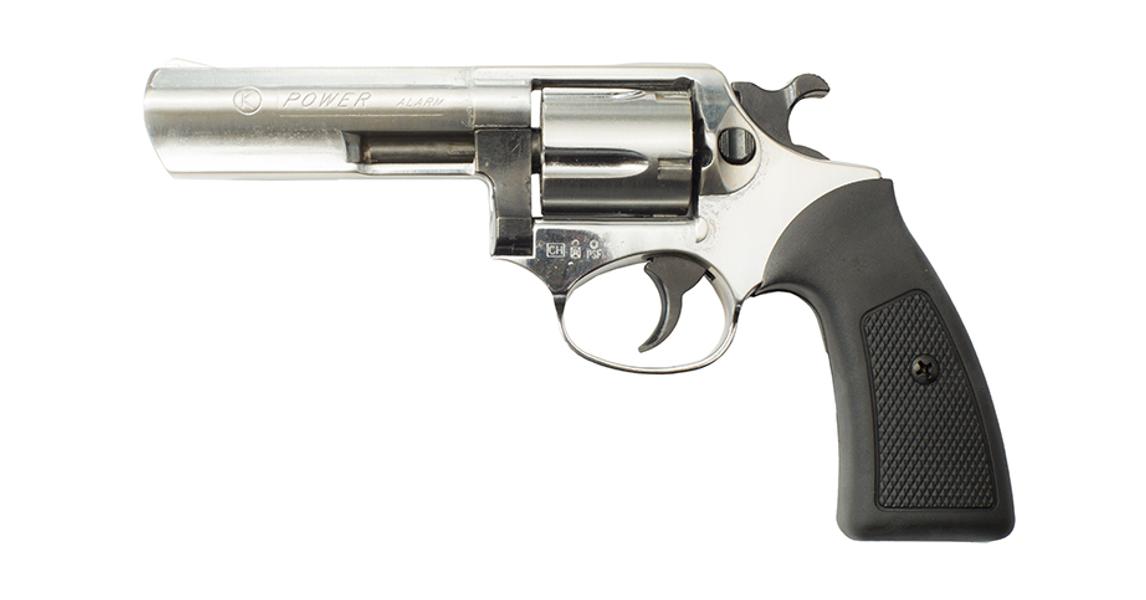 Kimar Power gáz-riasztó revolver, króm - Forgótáras fegyver